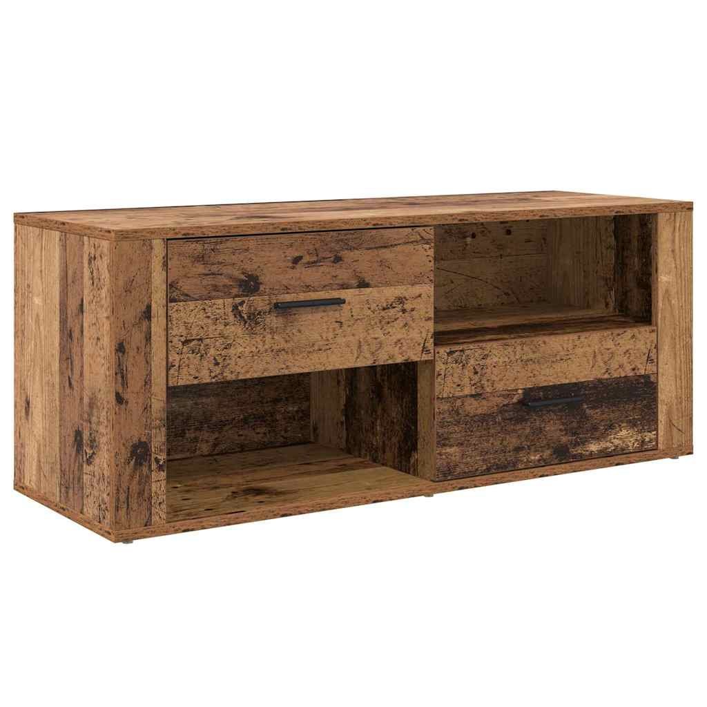 vidaXL Szafka pod telewizor z szufladą Stare drewno 100 x 35 x 40 cm ...