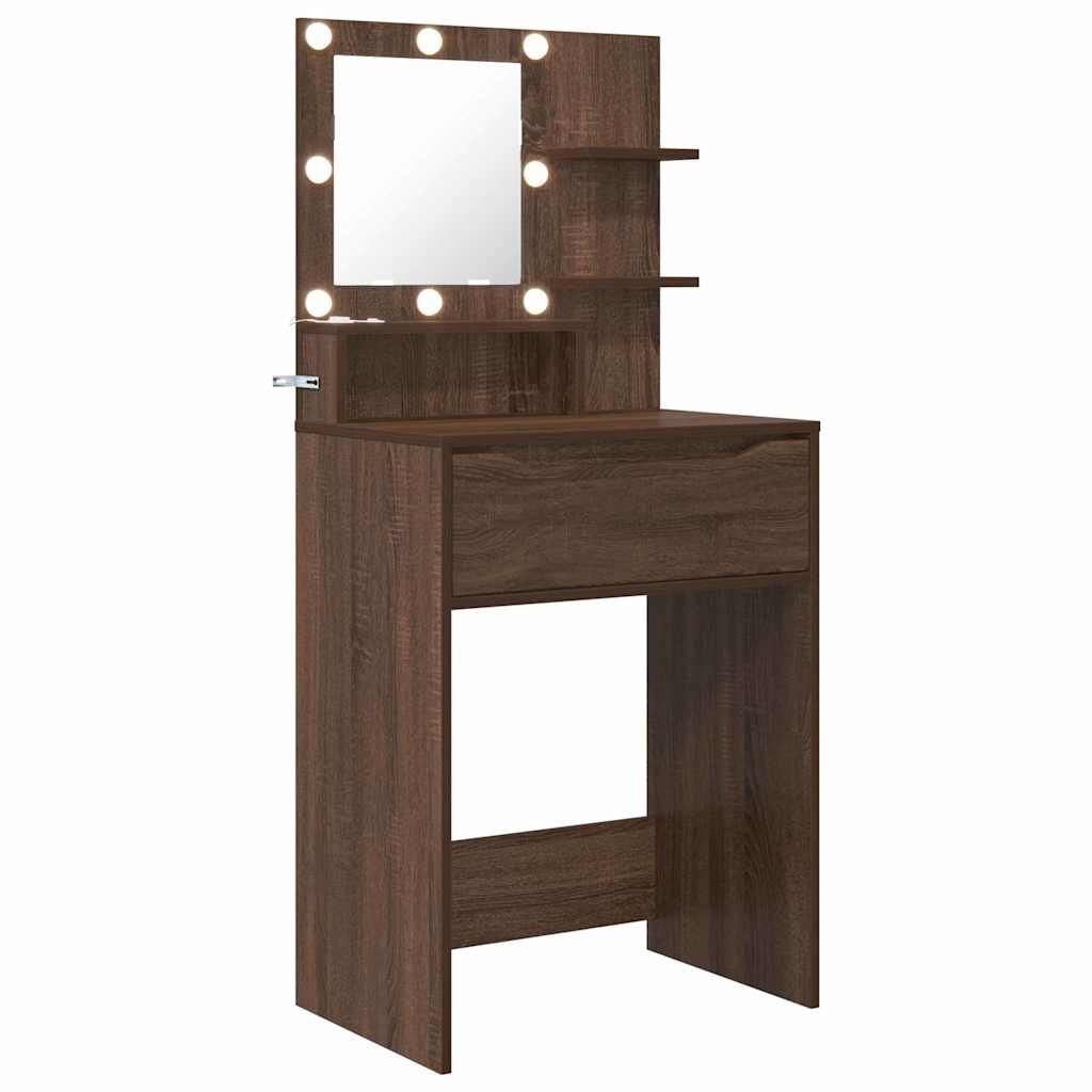 vidaXL Toaletki do sypialni z szufladą Brązowy dąb 80 x 39,6 x 135 cm ...