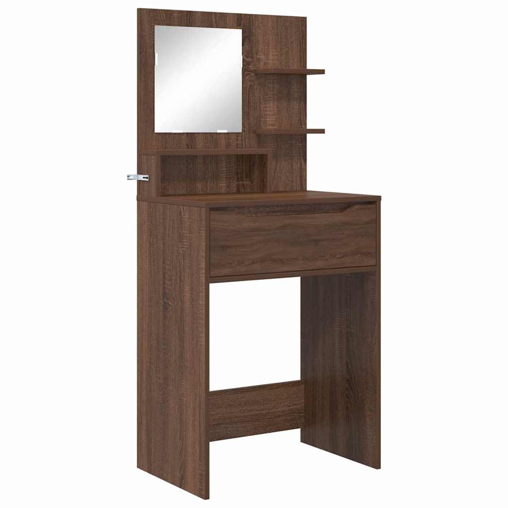 vidaXL Toaletki do sypialni z szufladą Brązowy dąb 80 x 39,6 x 135 cm ...