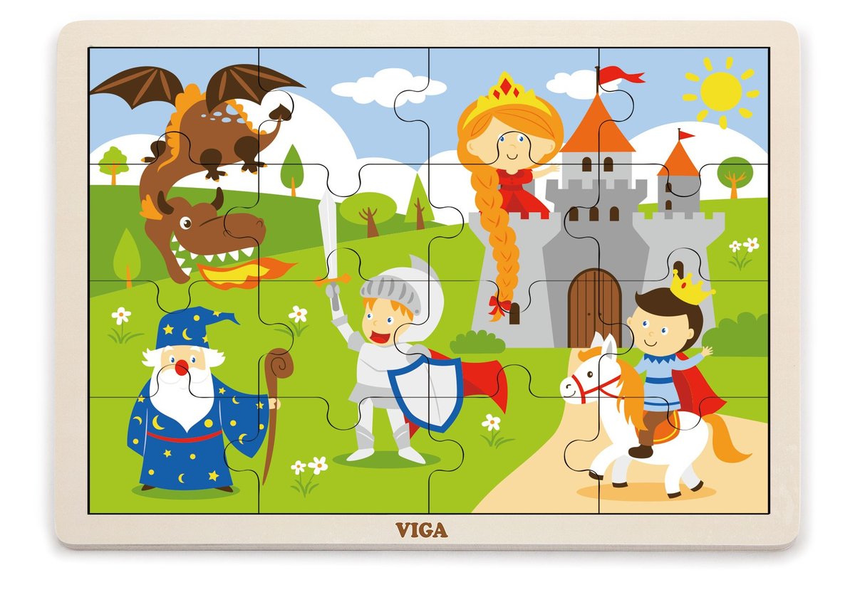 Viga, puzzle na podkładce Bajkowy zamek - Viga | Sklep EMPIK.COM