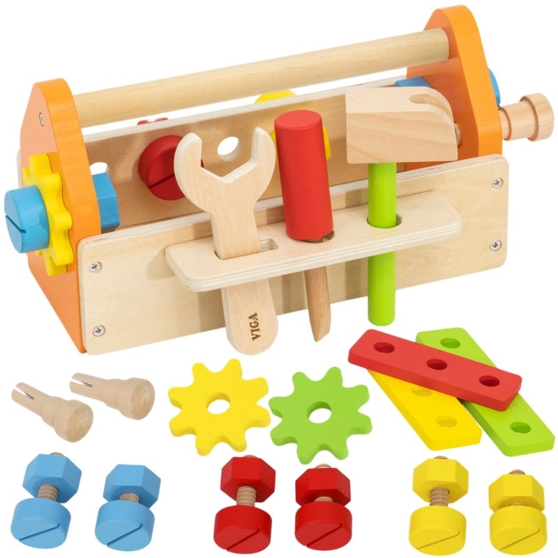 VIGA SKRZYNKA NA NARZĘDZIA ZESTAW DREWNIANY - Viga | Sklep EMPIK.COM