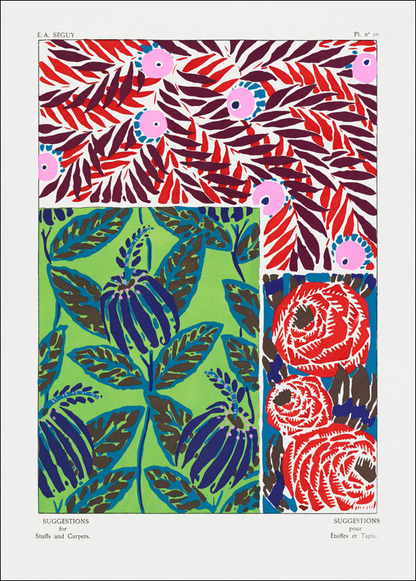 Vintage floral patterns, Art Nouveau flower pochoi - Inna marka | Sklep ...