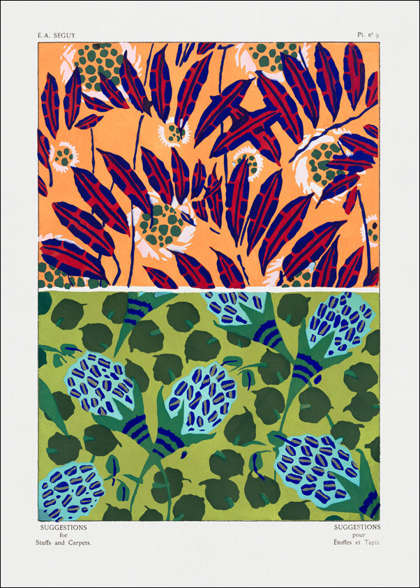 Vintage floral patterns, Art Nouveau flower pochoi - Inna marka | Sklep ...