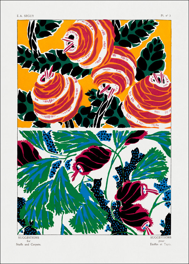 Vintage floral patterns, Art Nouveau flower pochoi - Inna marka | Sklep ...