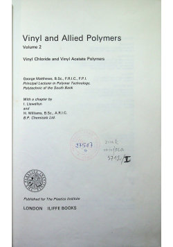 Vinyl and Allied Polymers vol 2 - Opracowanie zbiorowe | Książka w Empik