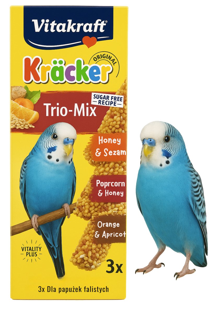 Vitakraft Kracker Trio-Mix Premium - Popcorn, Miód, Pomarańcza - kolby ...