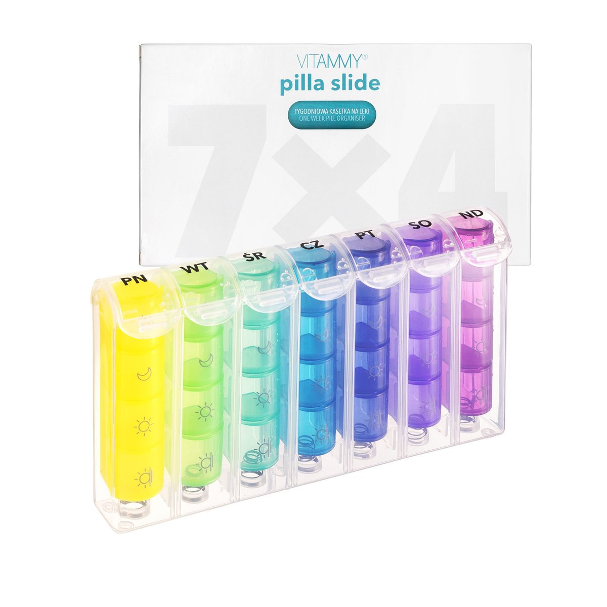 VITAMMY PILLA SLIDE 7x4 Tygodniowa kasetka na leki | Sklep EMPIK.COM