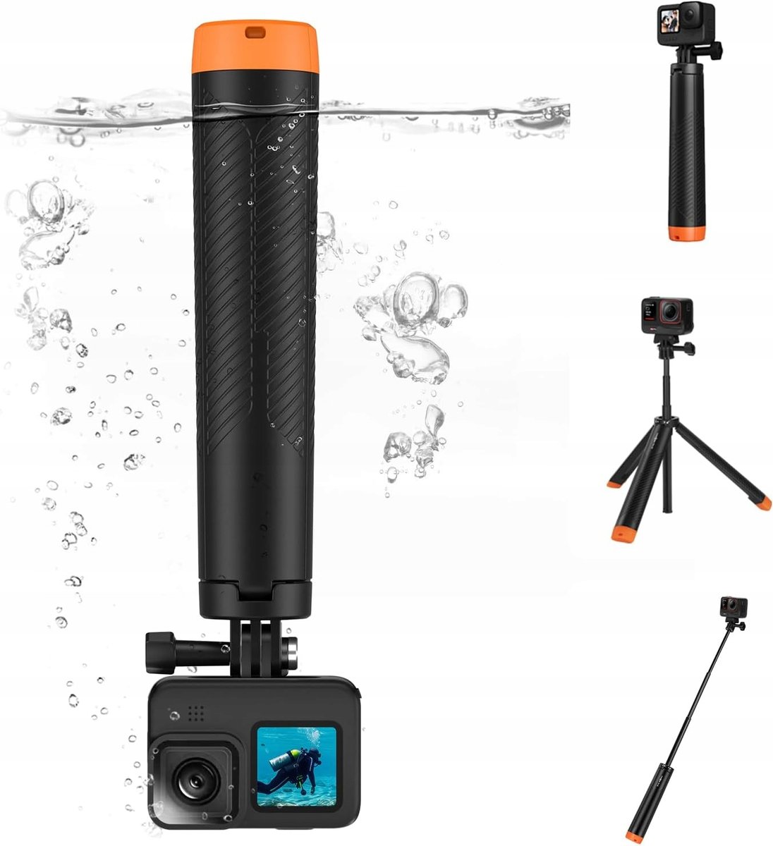 Vkesen Mini statyw do GoPro, statyw z drążkiem przedłużającym PŁYWAJĄCY ...