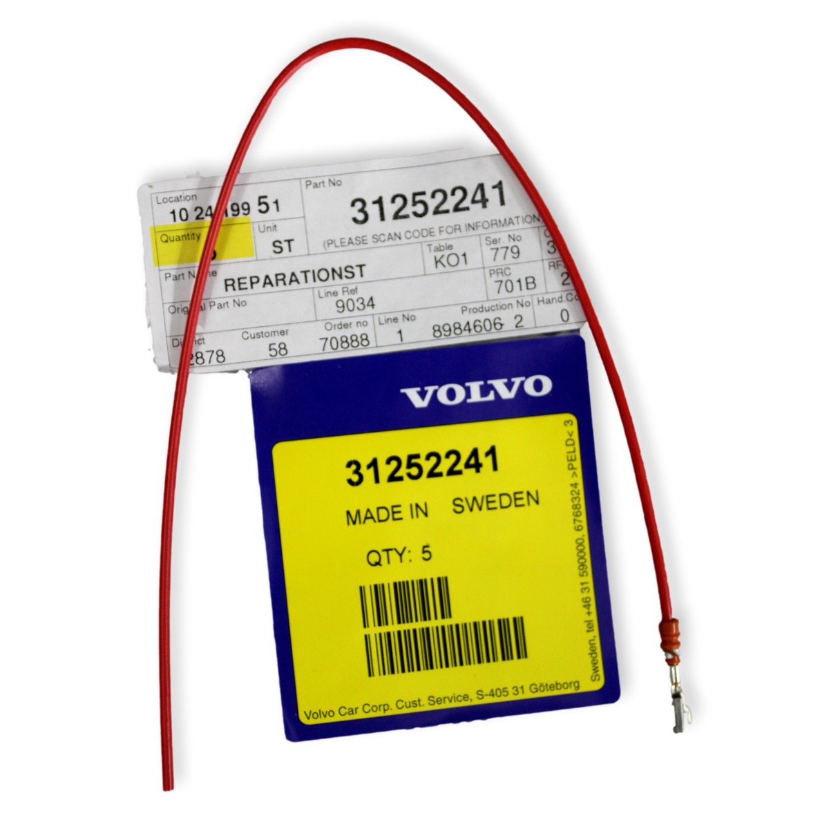 VOLVO konektor terminal 1.0 mm2 naprawczy kostki PIN 0.4mm OE 31252241 ...