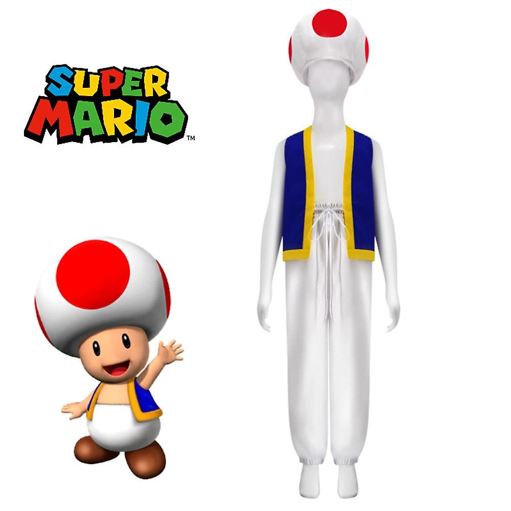 Vuxna Super Mario Bros 2 Toad Cosplay Party Kostym Toppar + byxor ...