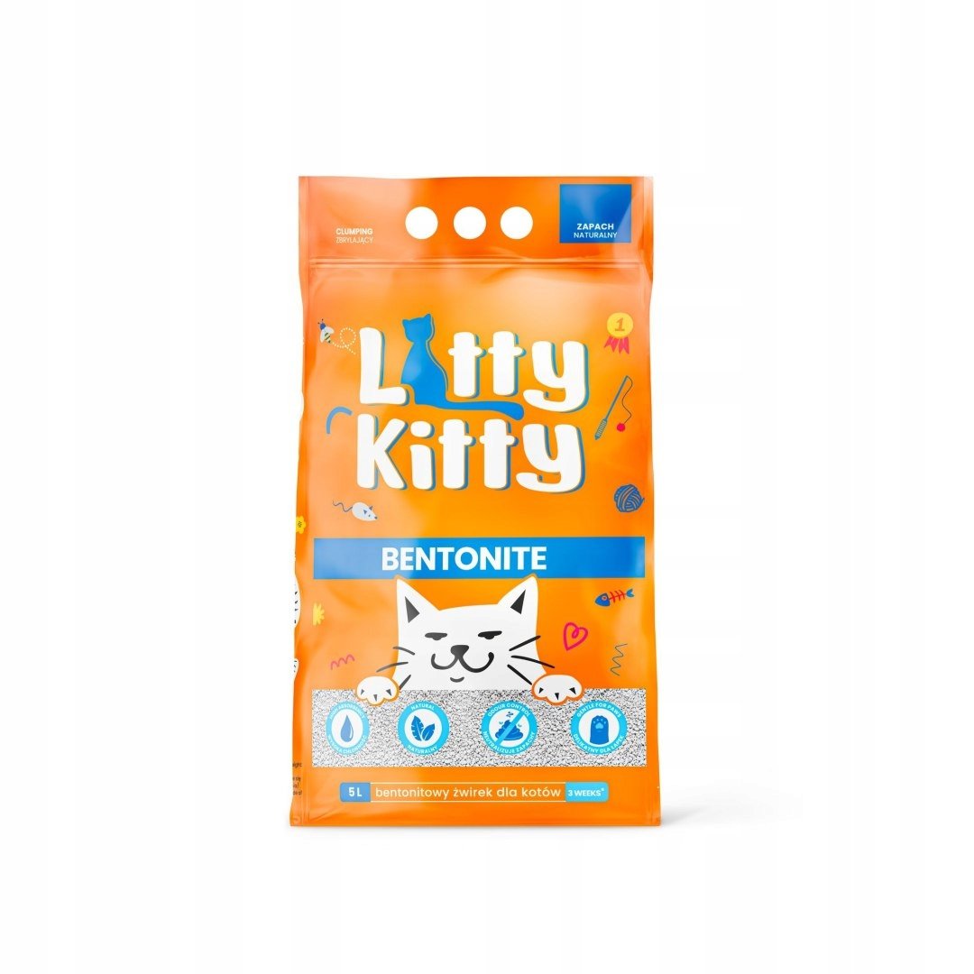 [W] LITTY KITTY Żwirek bentonitowy naturalny 5L - Inna marka | Sklep ...