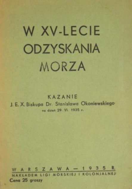 W XV - lecie odzyskania morza 1935 r. - W opisie | Książka w Empik