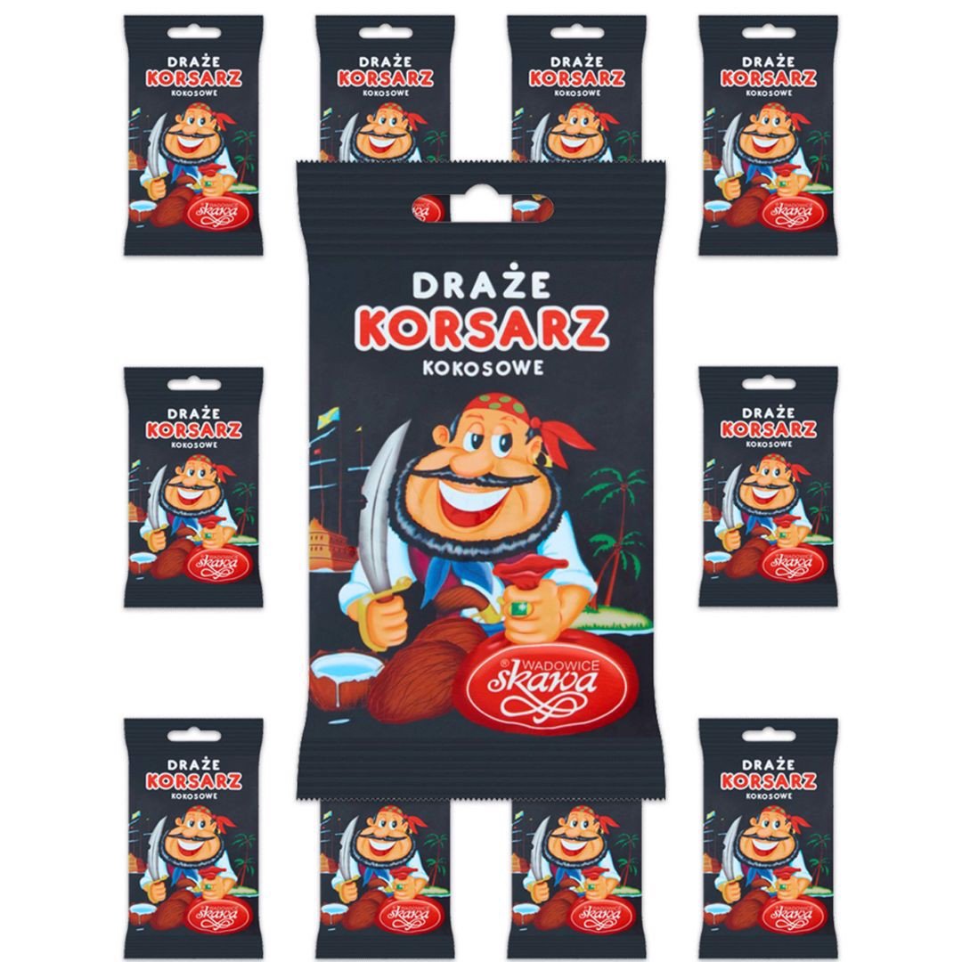 Wadowice Skawa Korsarz Draże kokosowe 70 g x 10 sztuk - Skawa | Sklep ...