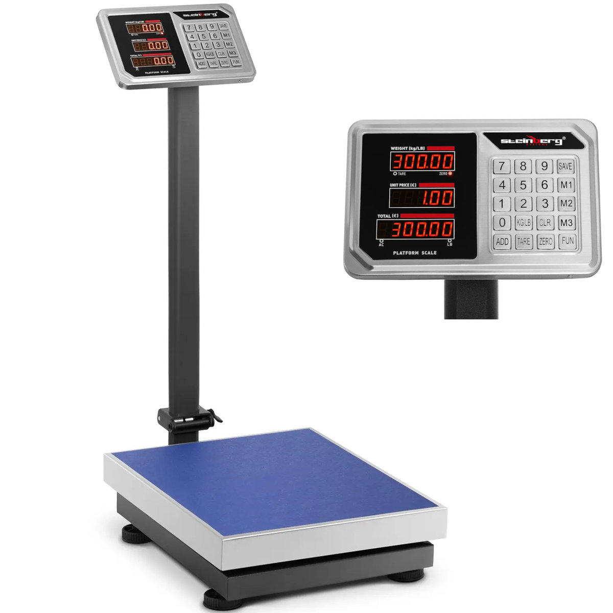 Waga platformowa magazynowa licząca LED 40 x 50 cm 300 kg / 50 g ...