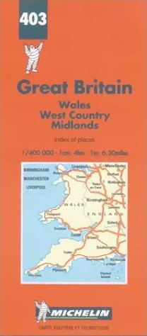 Walia - Południowo-zachodnia Anglia Mapa Michelin - Opracowanie ...