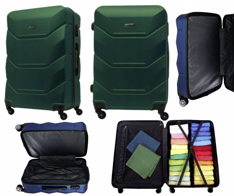 Walizka Podróżna Kółka Twarda Średnia Exclusive Pojemna Wyjazd Xl 65L ...