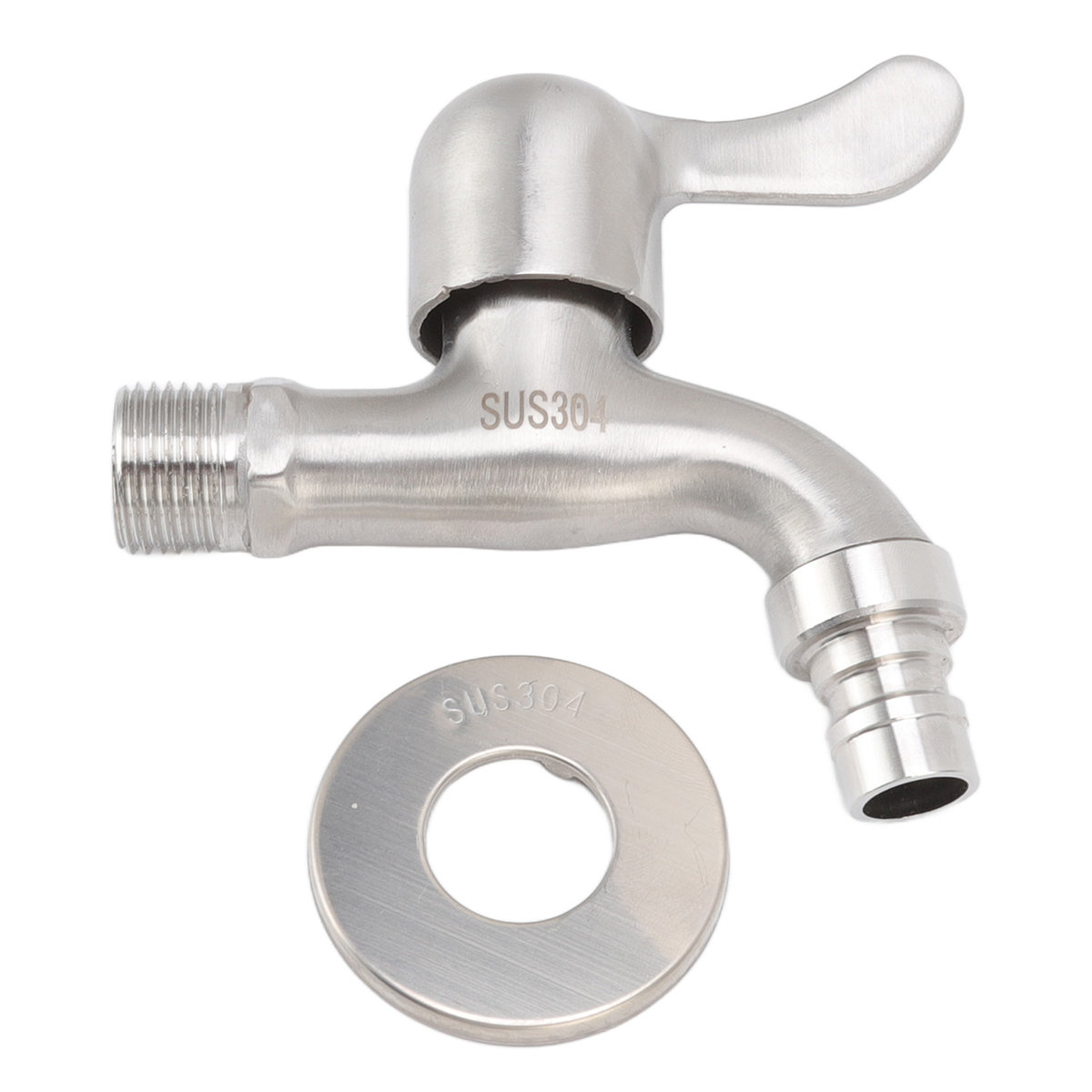 Wall Mounted Single Cold Water Stainless Steel Washing Machine Tap ...