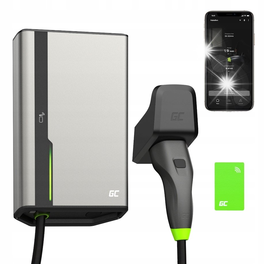 Wallbox GC HabuDen Ładowarka EV 11kW 22kW 7,5m Type 2 Aplikacja BT WiFi ...