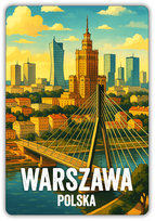 WARSZAWA - Polska - Stolica - Retro - Zabytki - Magnes na lodówkę ...