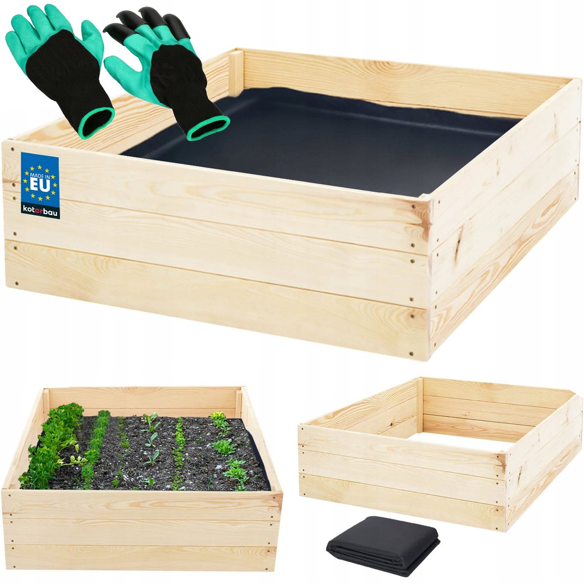 WARZYWNIAK ZIELNIK RABATKA GRZĄDKA 120x120x27cm SKRZYNKA DREWNIANA ...