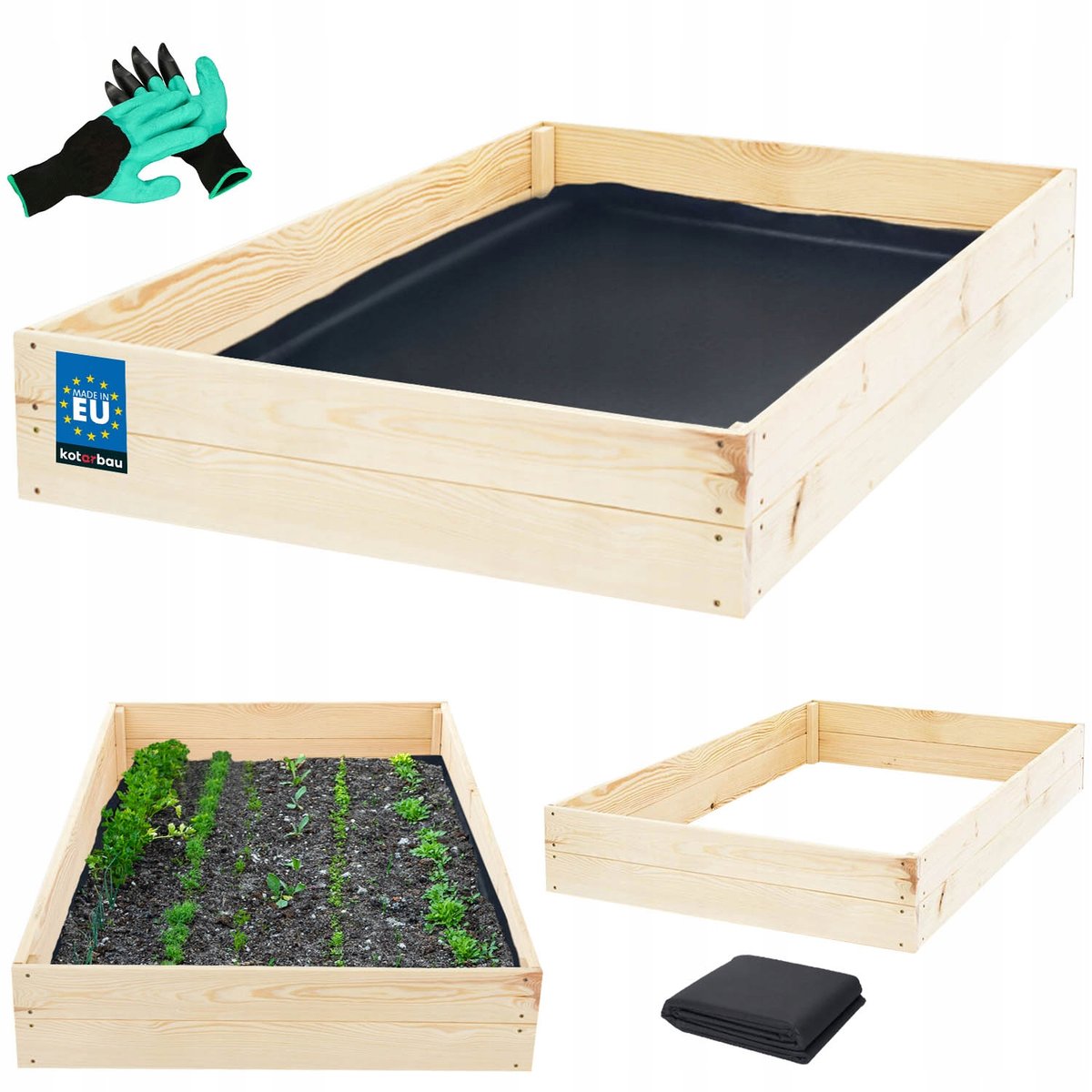 WARZYWNIAK ZIELNIK RABATKA GRZĄDKA 120x80x18 cm SKRZYNKA DREWNIANA ...