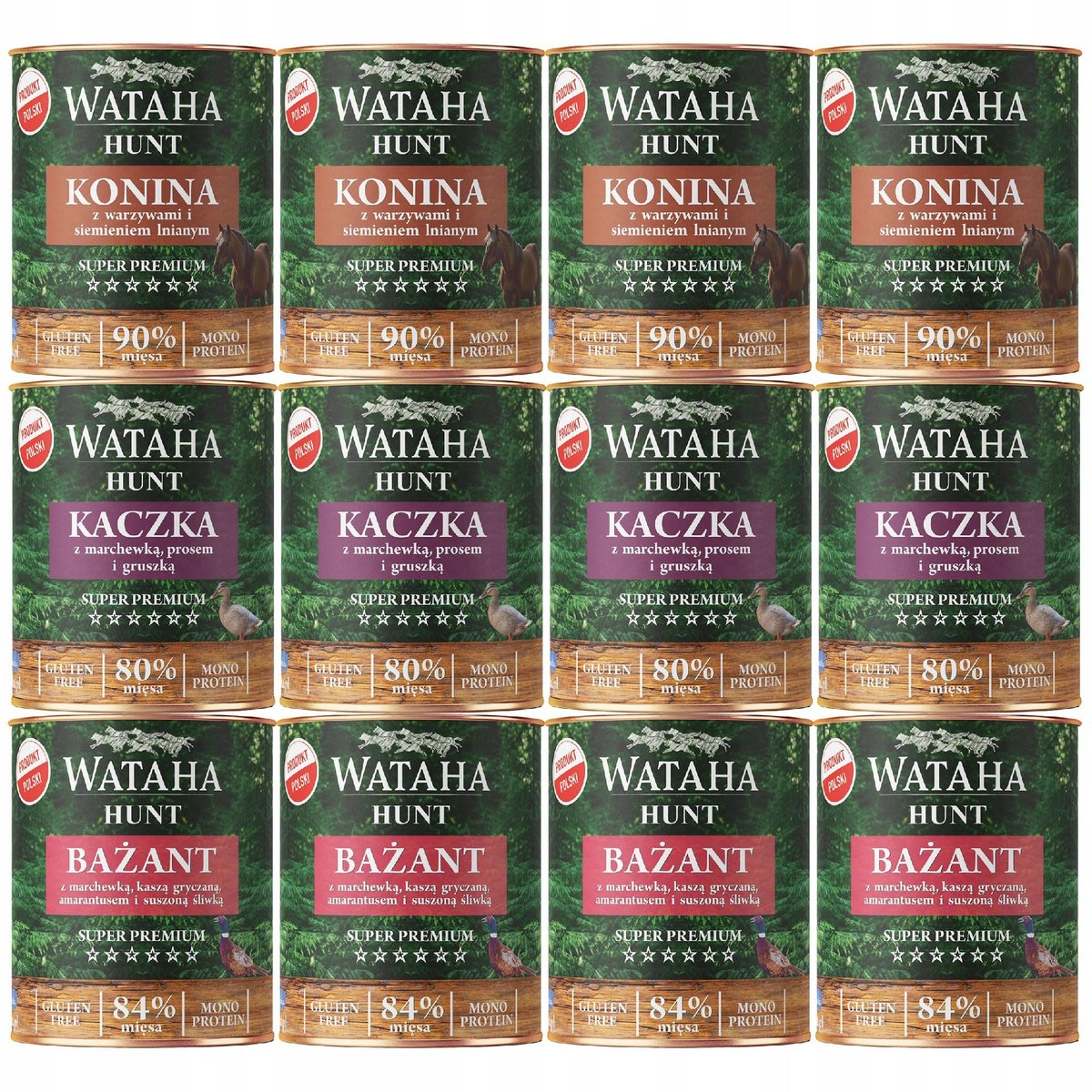 WATAHA HUNT Adult mokra karma dla psa Mix Smaków 12 x 800g zdrowa ...