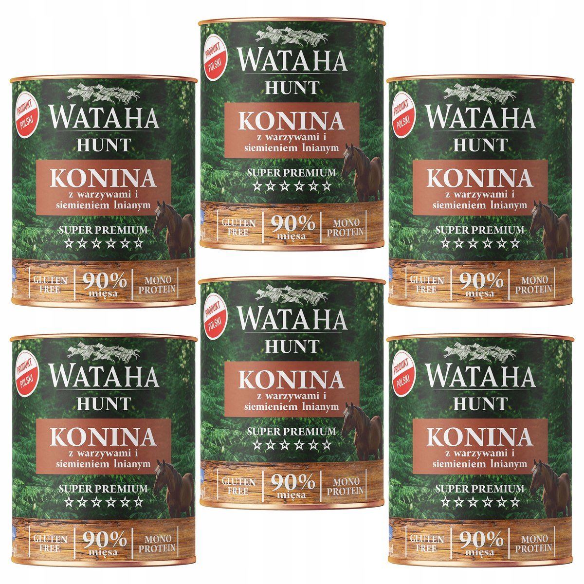 WATAHA HUNT karma mokra dla psa Konina z Warzywami i Siemię Lniane 6 x ...