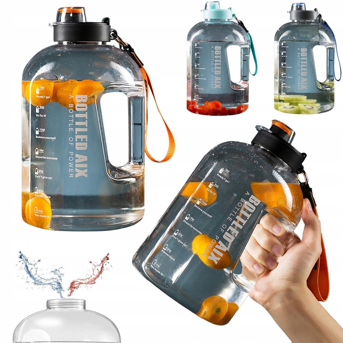 Water Jug 2,2L butelka bidon wodę sportowa siłownie kanister DEHP free ...