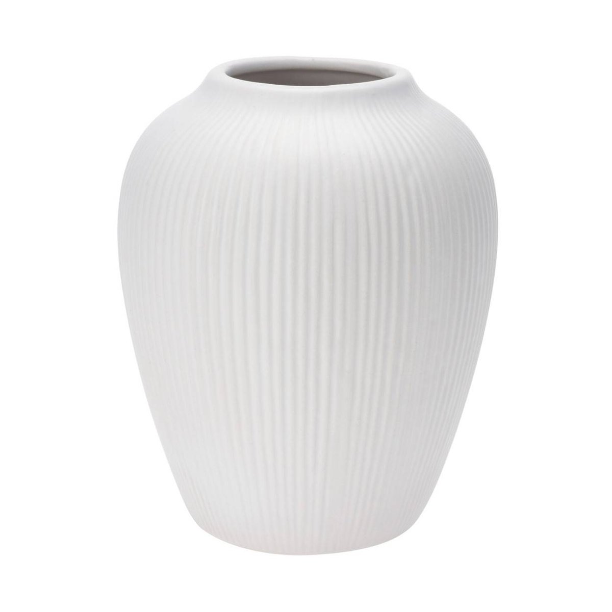 Wazon ceramiczny w prążki biały 17 cm - H&S Decoration | Sklep EMPIK.COM