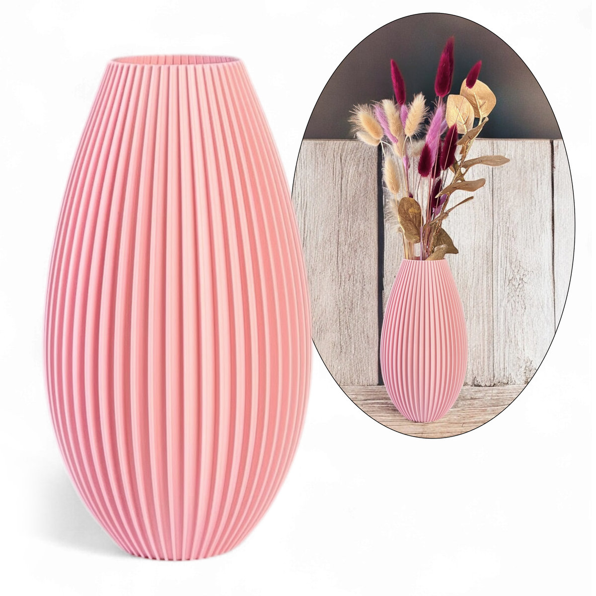 Wazon nietłukący 15 cm ryflowany Nowoczesny wazon 3D kwiaty - Kajawis ...