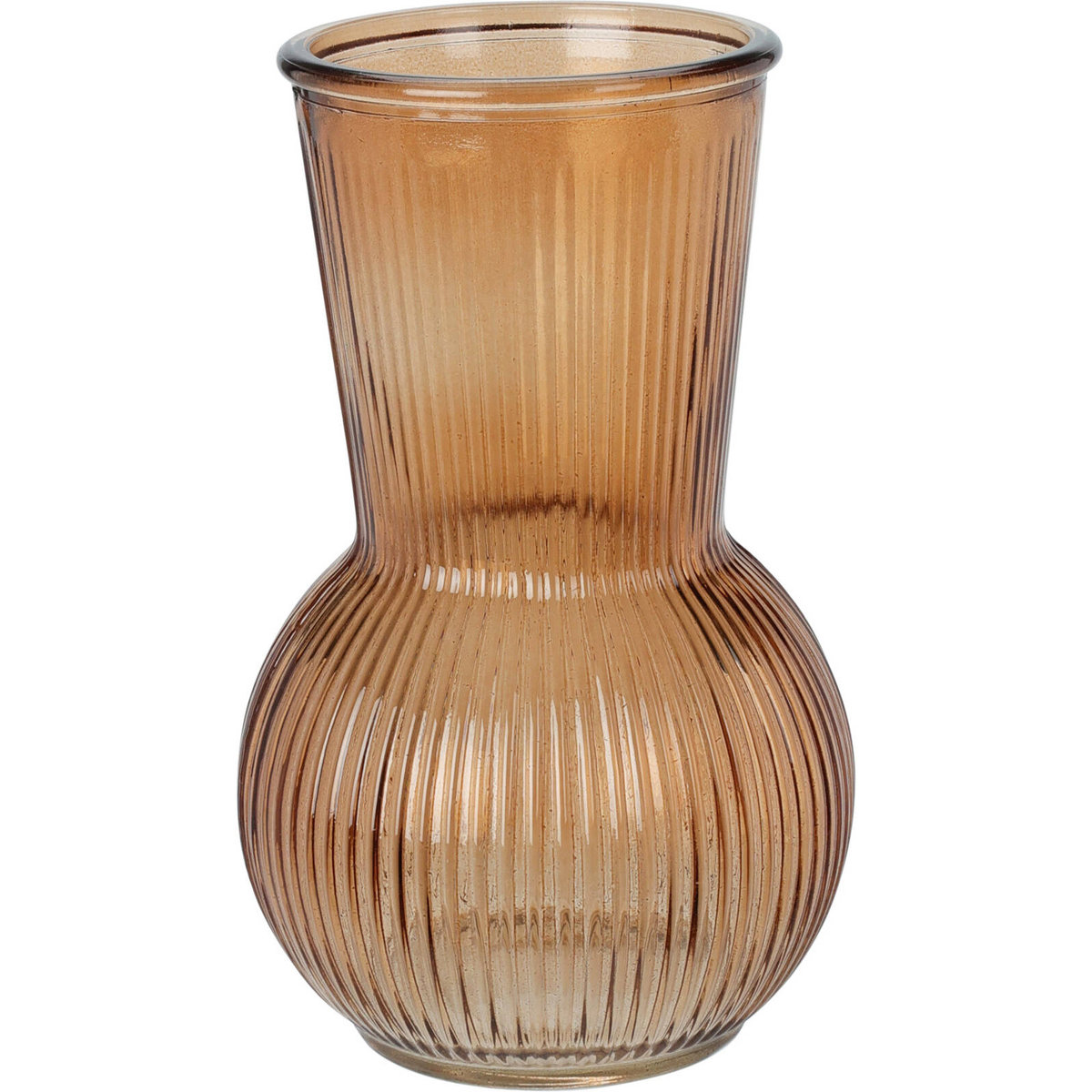 Wazon szklany ryftowany, 20 cm - Home Styling Collection | Sklep EMPIK.COM