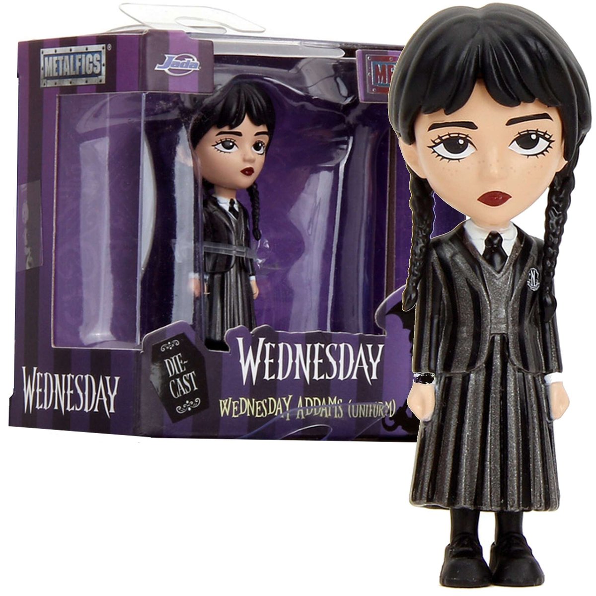 Wednesday metalowa figurka kolekcjonerska Wednesday Addams w mundurku 6 ...