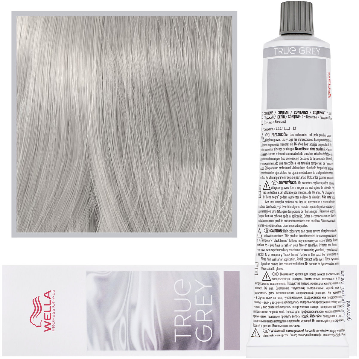 Wella True Grey Shimmer Light Toner Graphite, Błyszczący jasny grafit ...