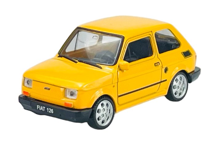 WELLY FIAT 126p MALUCH ŻÓŁTY 1:43 LEGENDY PRL NOWY METALOWY MODEL ...