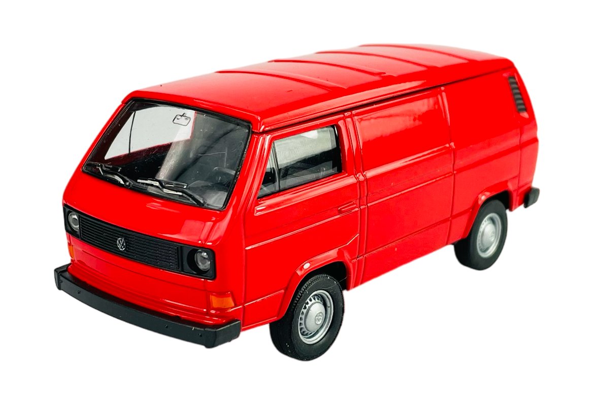 Welly Vw Volkswagen T3 Van Czerwony 1:34 Samochód Nowy Metalowy Model ...