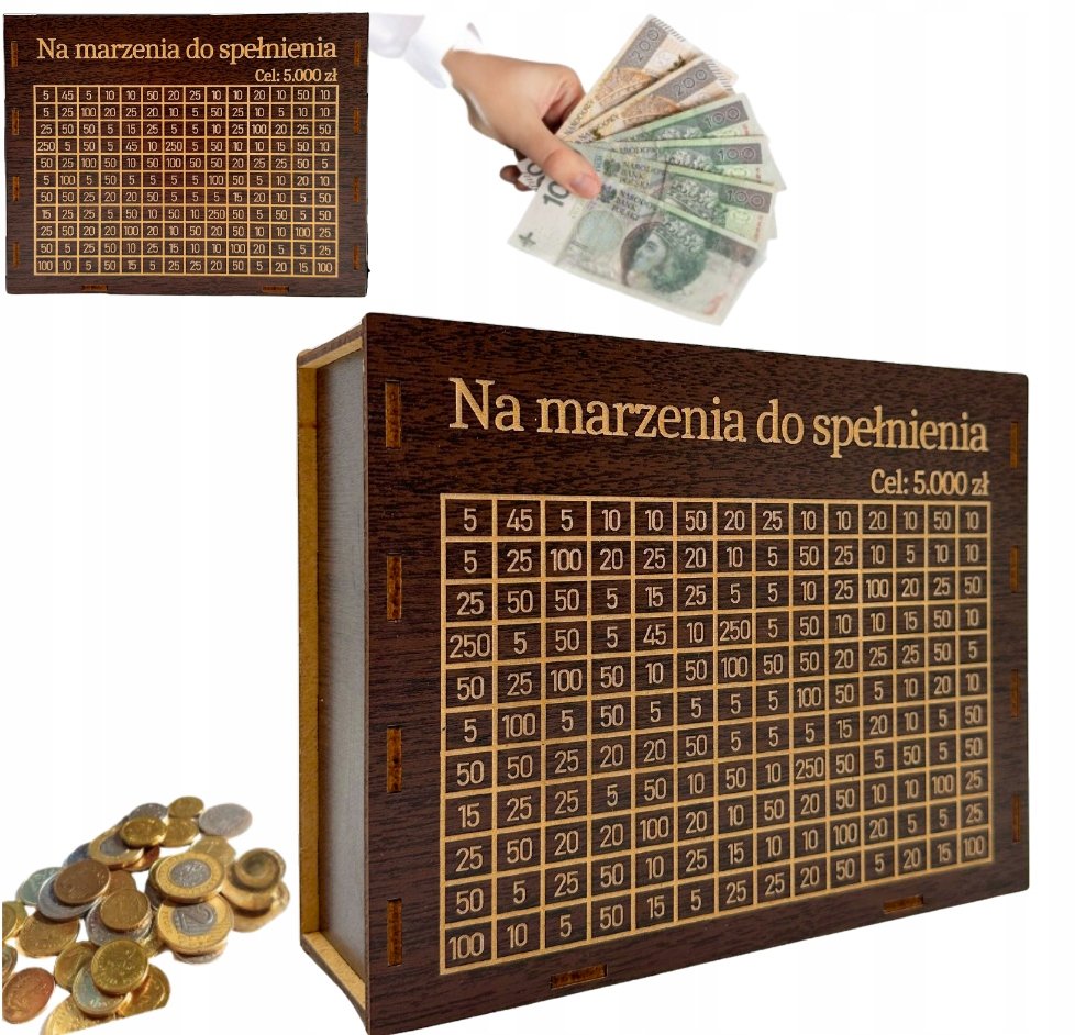 Wenge Skarbonka Wykreślanka Z Grawerem Twój Dowolny Napis Prezent ...