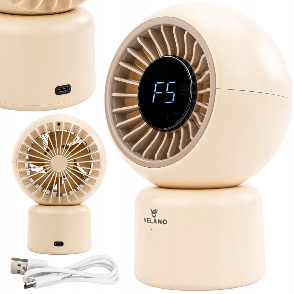 WENTYLATOR BIURKOWY AKUMULATOROWY WIATRAK STOŁOWY BEZPRZEWODOWY CICHY ...