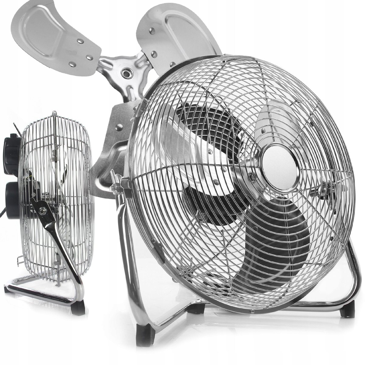 WENTYLATOR WIATRAK CYRKULATOR PODŁOGOWY MOCNY CICHY 50W 3 TRYBY METAL ...