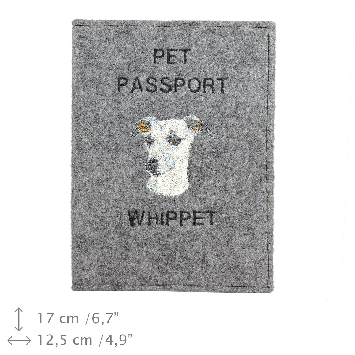 Whippet, Chart angielski - etui na paszport psa, pokrowiec na dokumenty ...