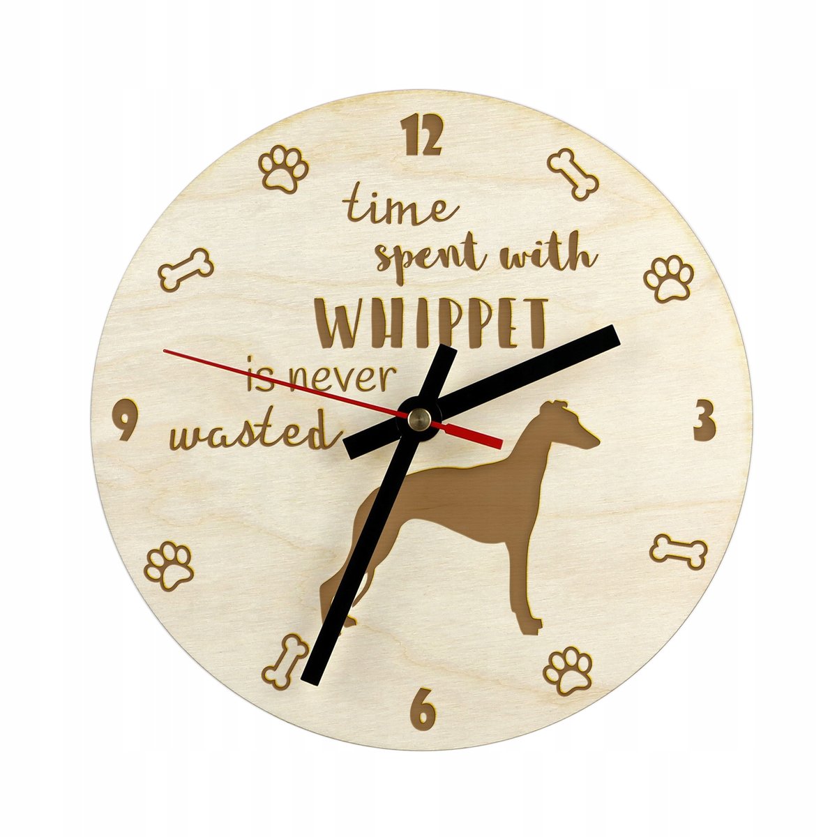 Whippet, Chart angielski Zegar z grawerem 20 cm - Art-Dog | Sklep EMPIK.COM