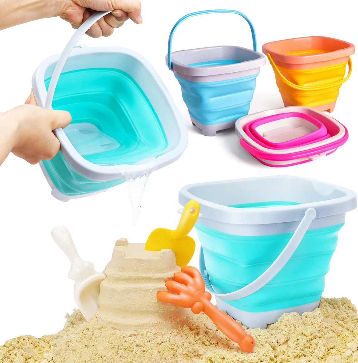 WIADERKO PLAŻOWE SKŁADANE 2L KWADRATOWE - Inna marka | Sklep EMPIK.COM