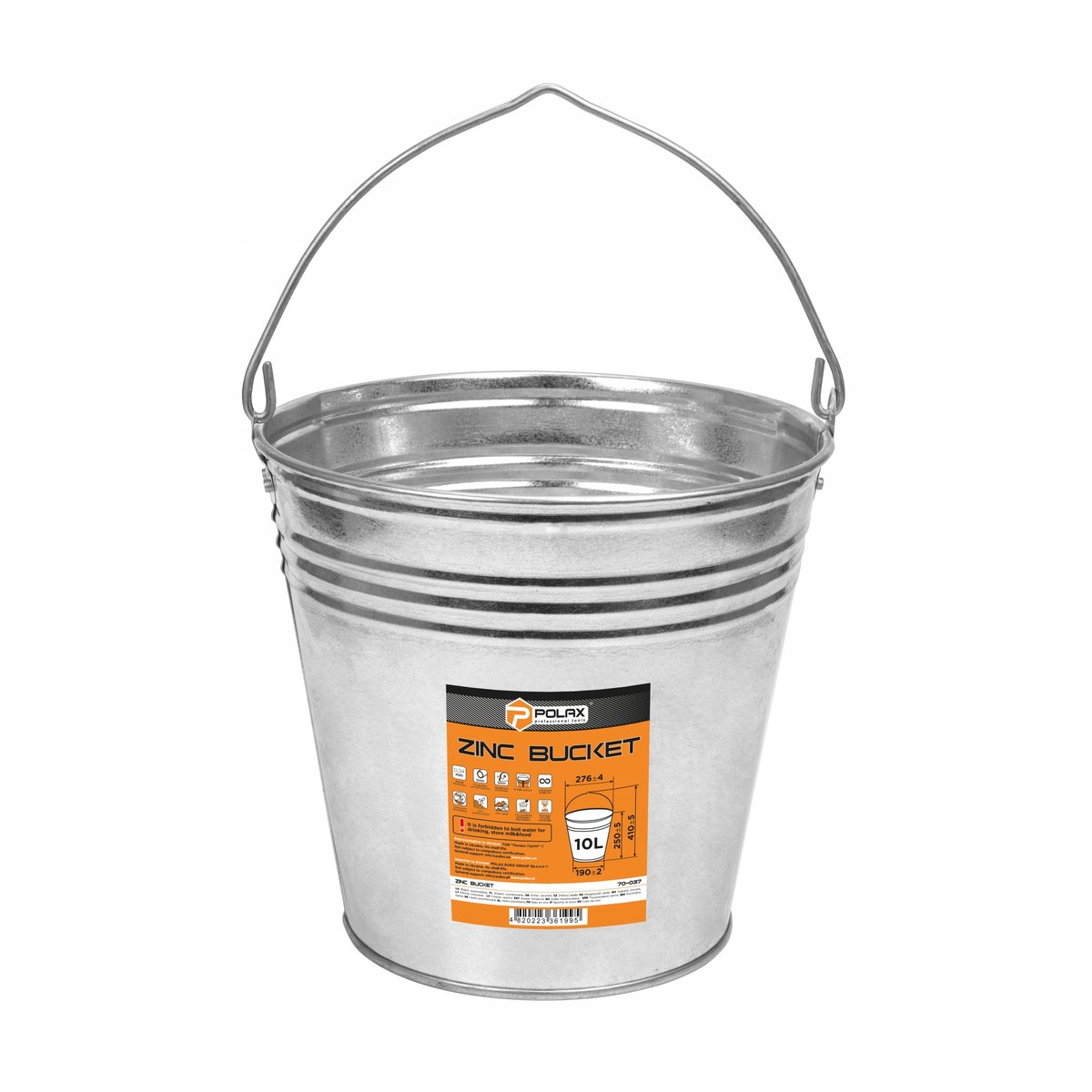 Wiadro ocynkowane 10L metalowe mocne Polax - Polax | Sklep EMPIK.COM