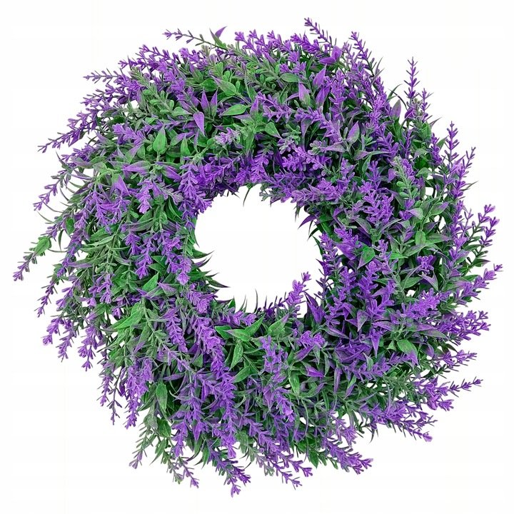 Wianek na drzwi stroik wieniec dekoracja na drzwi wrzosowy lawendowy fioletowy 30 cm - Inna ...