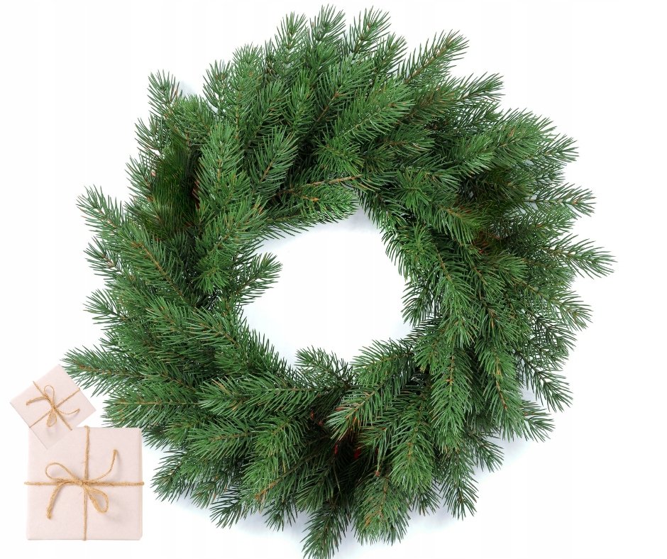 Wianek świąteczny SOSNA 100% PE 60 cm dekoracja na drzwi stół wieniec LUX - ART-TRANS | Sklep ...
