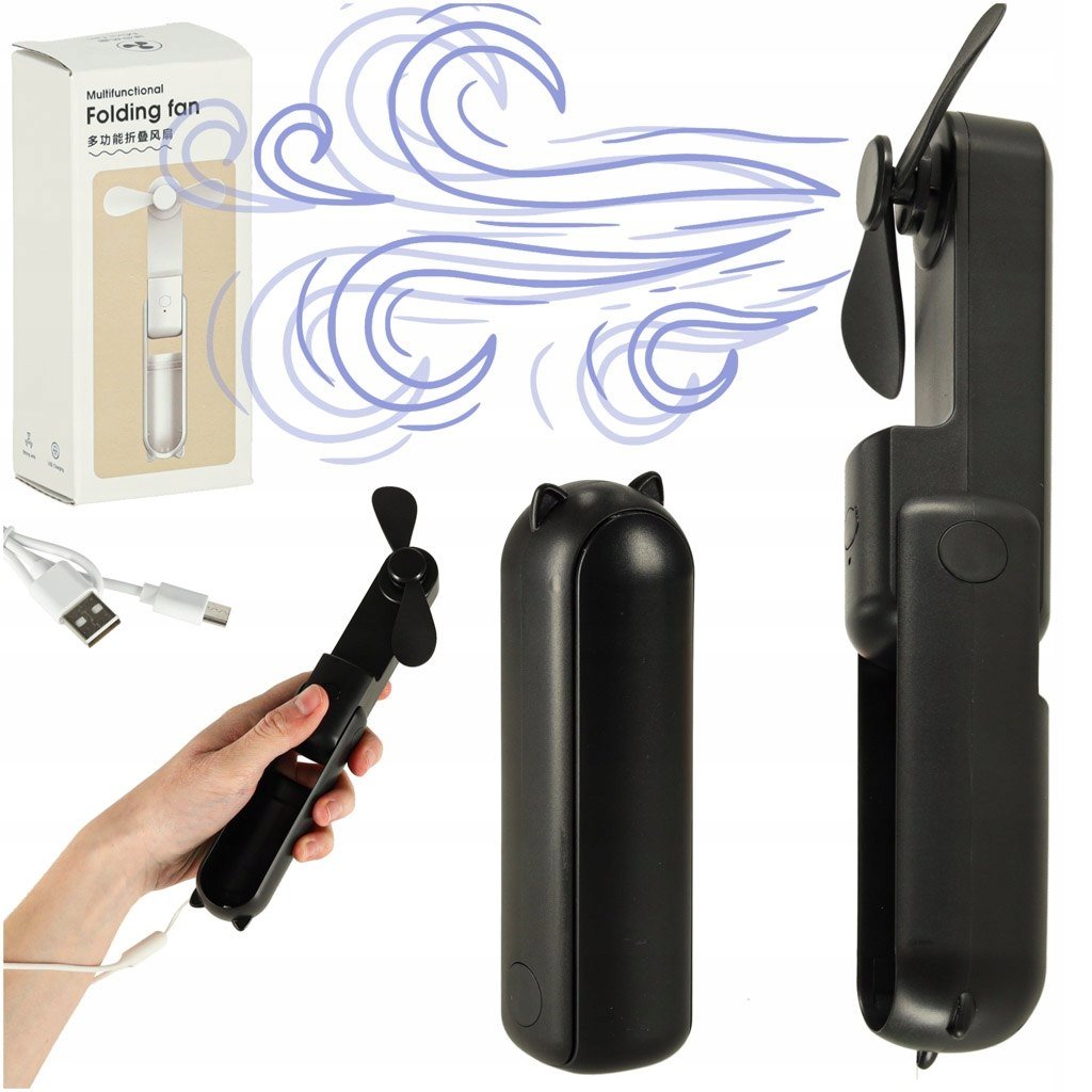 Wiatrak biurkowy wentylator mini ręczny składany wiatraczek przenośny ...
