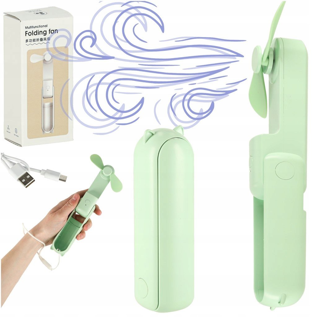 Wiatrak biurkowy wentylator mini ręczny składany wiatraczek przenośny ...