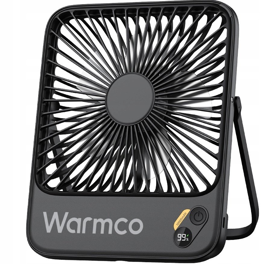 Wiatrak USB Cichy mini wentylator biurkowy biwakowy chłodzenie 10000mAh ...