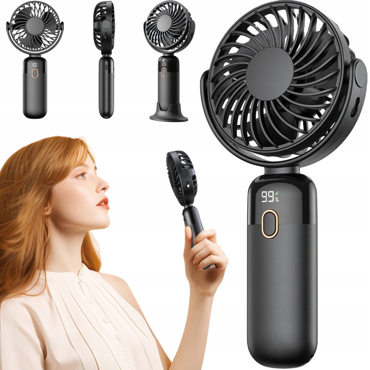 Wiatrak USB Cichy mini wentylator biurkowy chłodzenie TOPK K70 czarny ...