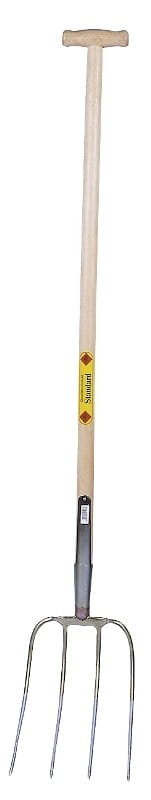 Widły z trzonkiem z drewna jesionowego lakierowanego w kształcie litery T, 110 cm, 4 zęby, 31 x ...