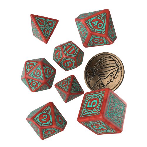 Wiedźmin Triss Nieulękła Merigold Zestaw 7 Kości Kostek RPG + Moneta ...